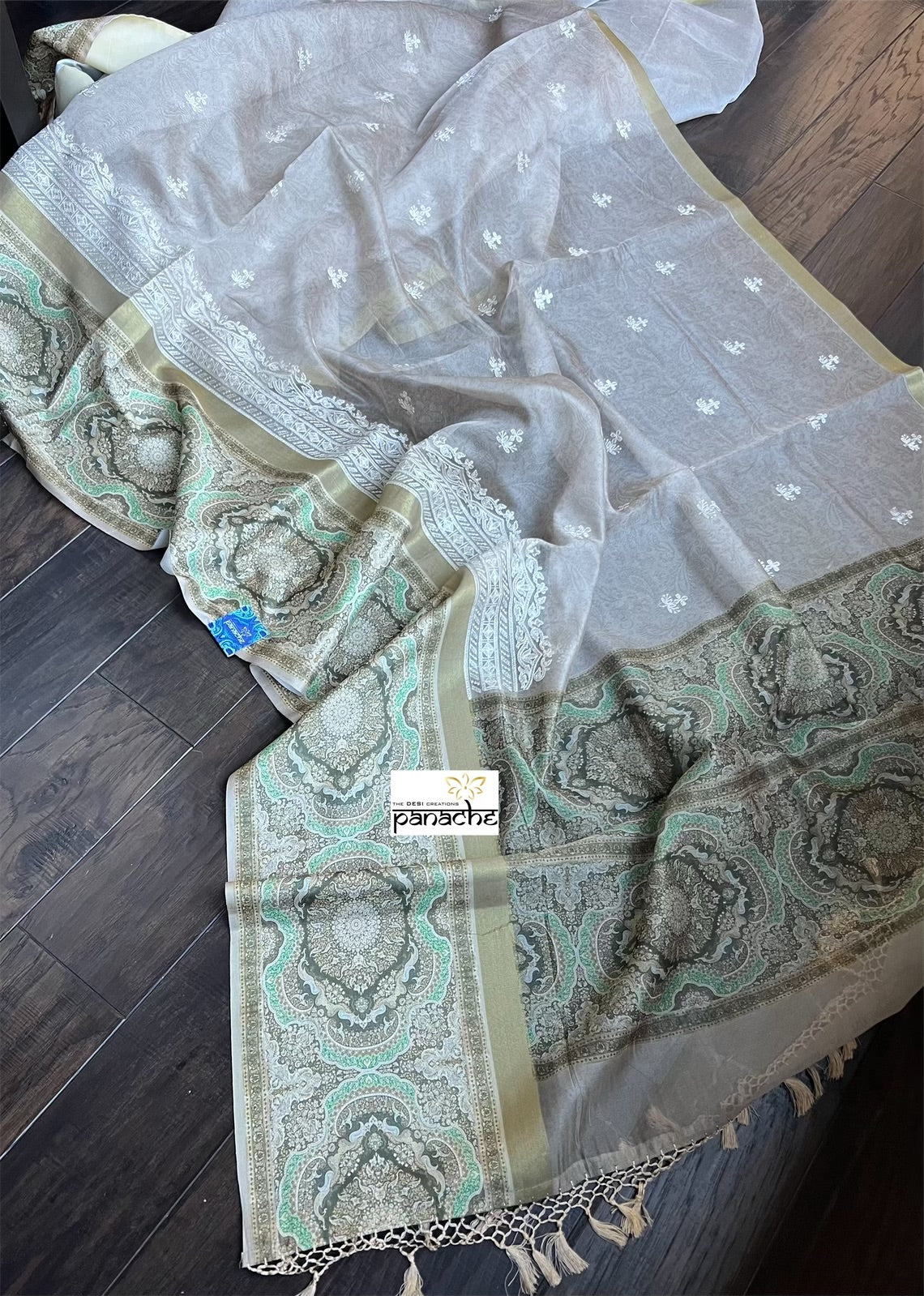 Designer Tissue - Light Mocha Cream – Panache-The Desi Creations